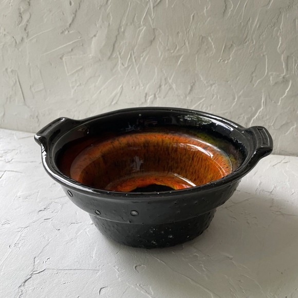 Vintage | Accents | Vintage California Orig Pottery Black Bowl Orange ...